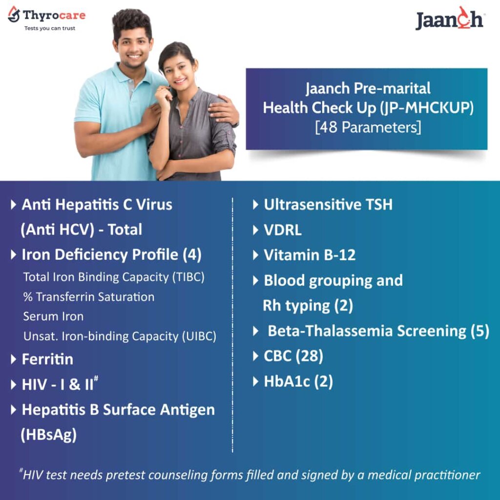 PRE MARITAL HEALTH CHECKUP Rs.1800/- Only | Free Visit